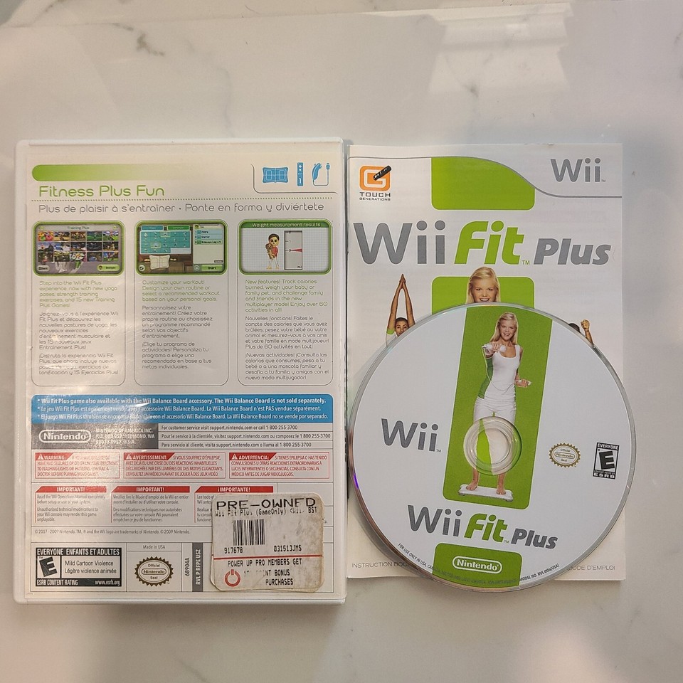 Wii Fit Plus Nintendo Wii Complete 2009 Game Case Manual Artwork ...