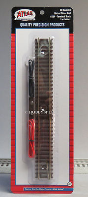 ATLAS HO SCALE CODE 83 TERMINAL TRACK SECTION brown ties nickel silver ...