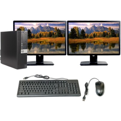 Dell Dual LCD Computer Intel Core i5 8GB RAM 1TB HD 2x 22" LCD Windows ...