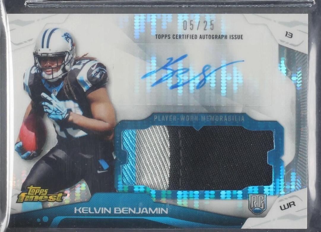 2014 Topps Finest - Autograph Jumbo Relics Kelvin Benjamin #AJR-KB ...