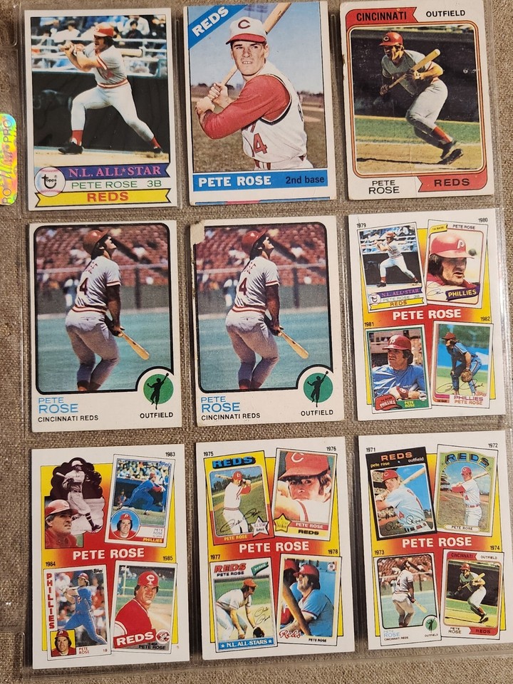 Lot of 111 Pete Rose Baseball Cards!!! Cincinnati Reds! Variety of ...