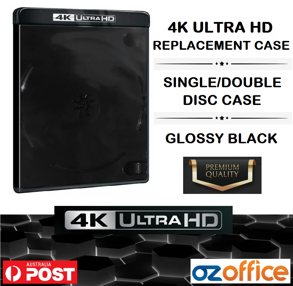 4K ULTRA HD DVD Case - 4K Blu Ray Covers GLOSSY BLACK DVD 4K Case ...
