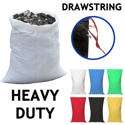 Woven Polypropylene Sacks with Drawstring Heavy Duty Rubble Waste ...