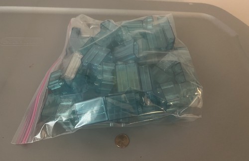 Lego Duplo - Lot Of (75) Translucent Blue And Clear Pieces 2x2 2x1 ...