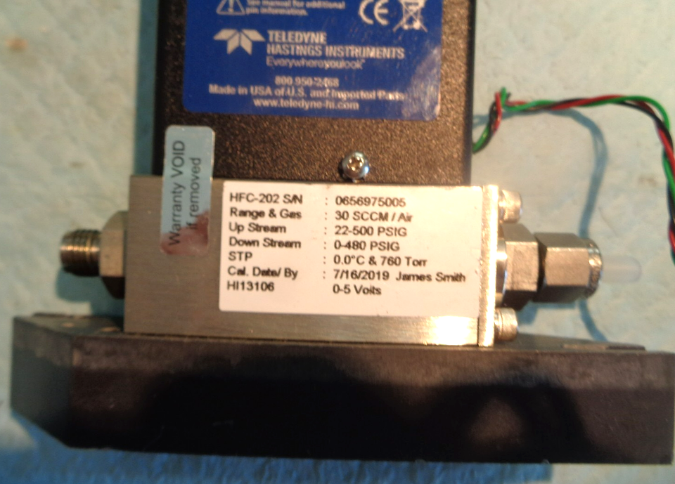 Teledyne Hastings # HFC-202 Mass Flow Meter or Flow Controller 30 SCCM ...