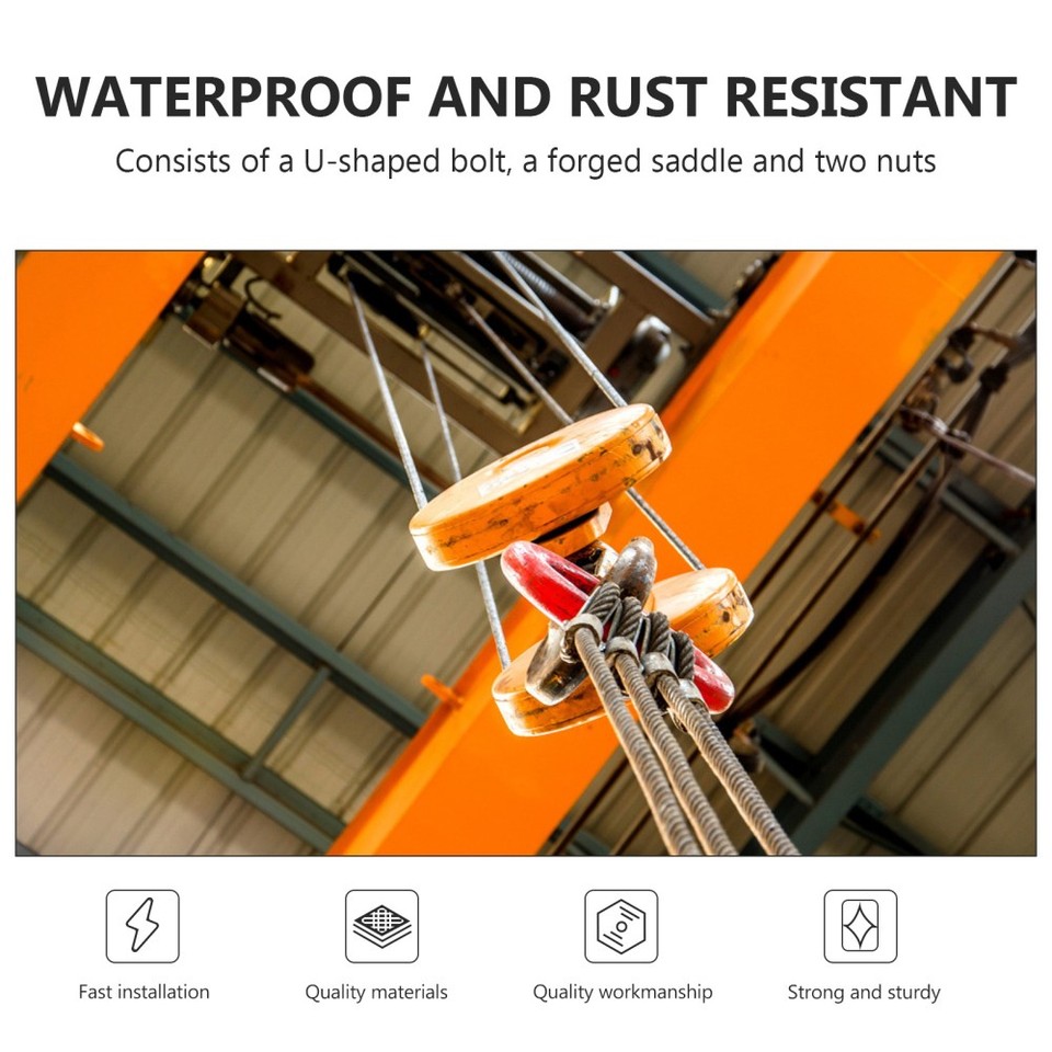 2 Count Wire Rope Chuck Connector Steel Clamp Type Clamps U-type Cable ...