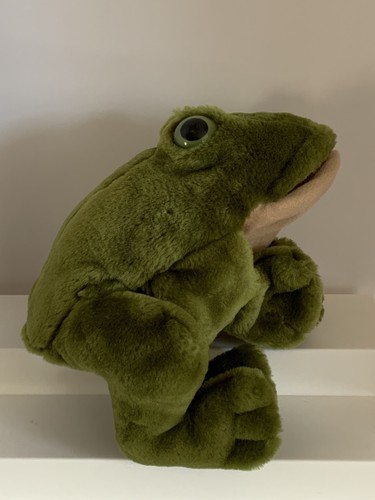 FolkTails Folkmanis Hand Puppet Green Frog Bug Eyes Open Mouth 12 ...