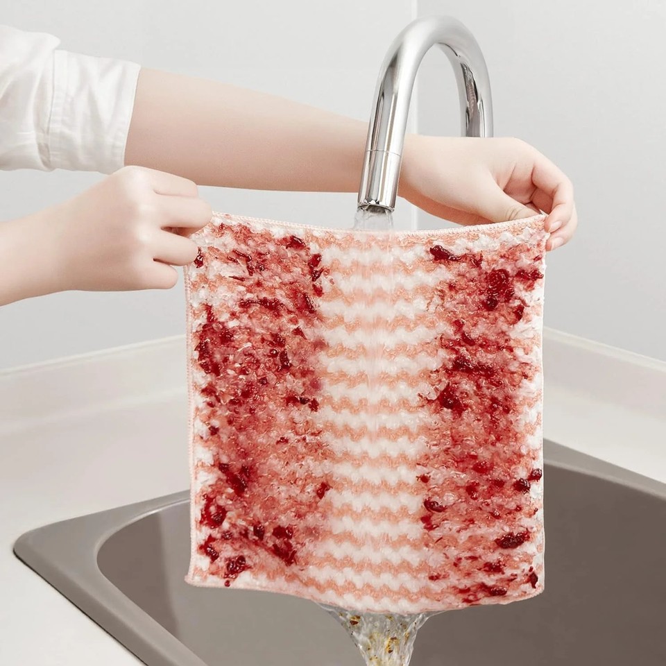 10 Pcs Super Absorbent Reusable Microfibre Cleaning Cloths 30 x 30 cm ...