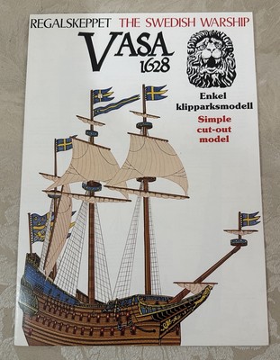 Simple Card Paper Cut Out Model Kit - VASA 1628 Swedish Warship - Vasa ...