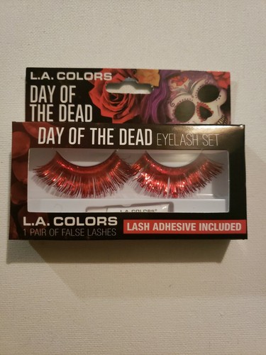 L.A. Colors DAY OF THE DEAD False Lashes Fake Eyelashes w/ Adhesive ...
