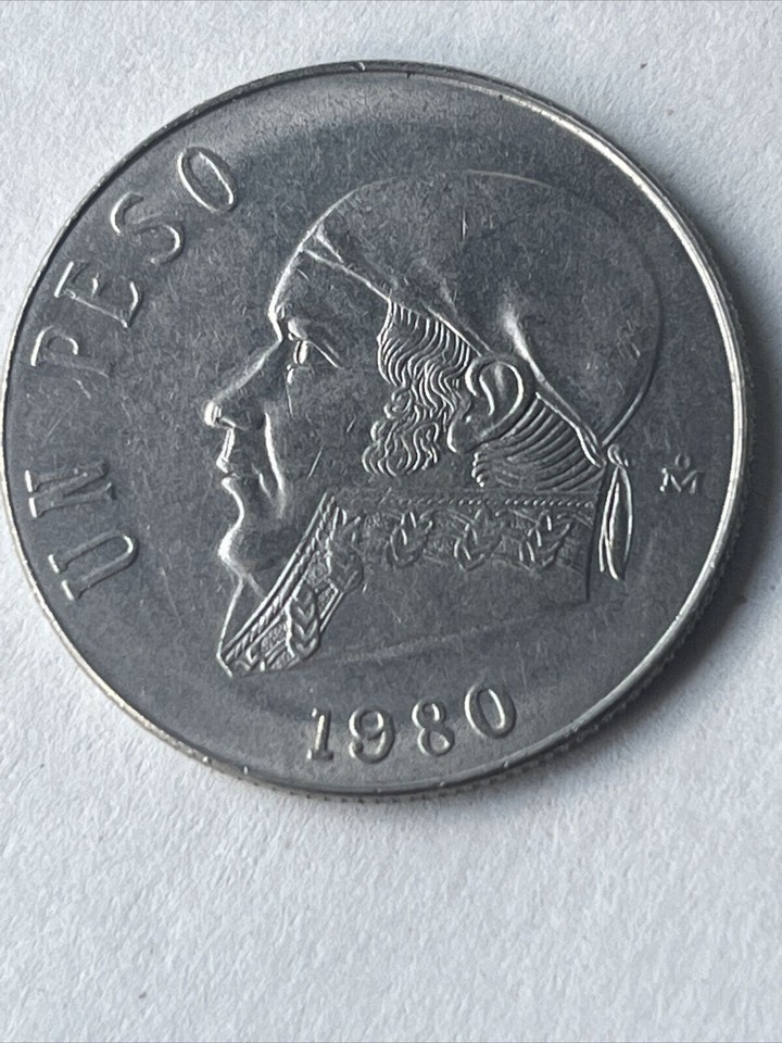 1980 MEXICO UN PESO. A NICE COIN TO BEGIN OR ADD TO A LATIN COLLECTION ...