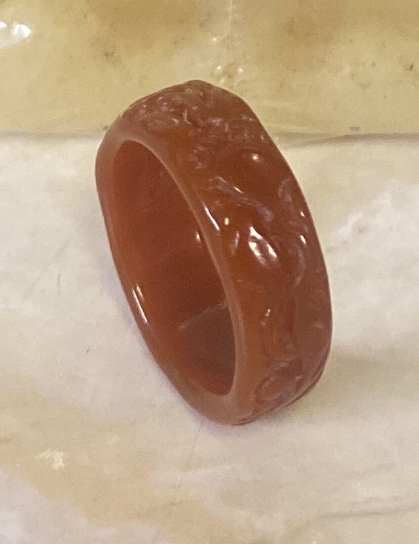 Vintage/Antique carved red jade ring. size 6 | eBay