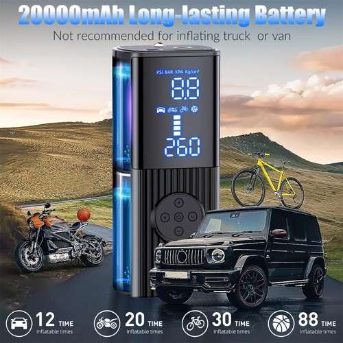 20000mAh Portable Digital Air Compressor 150PSI Electric Auto Pump Tire ...