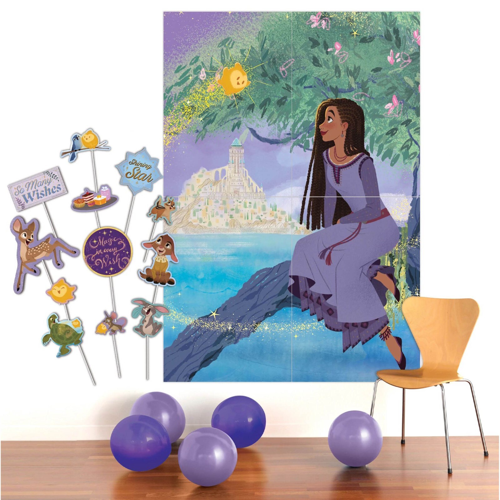 WISH SCENE SETTER BACKDROP W/ PHOTO PROPS (1) Birthday Party Walt ...