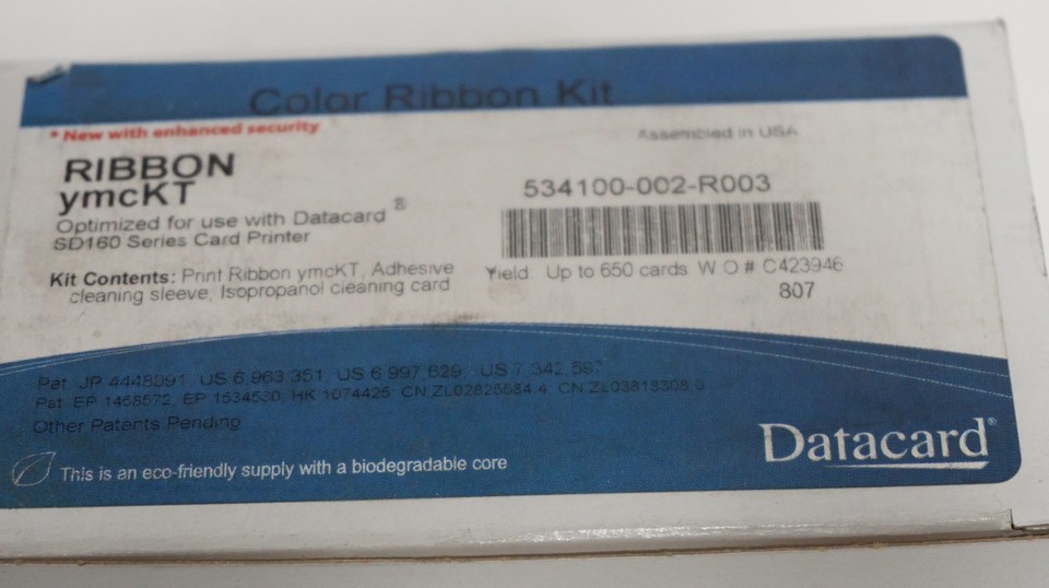 -=GENUINE=-ENTRUST/DATACARD SD160 534100-002 YMCKT 650-PRINT COLOR ...