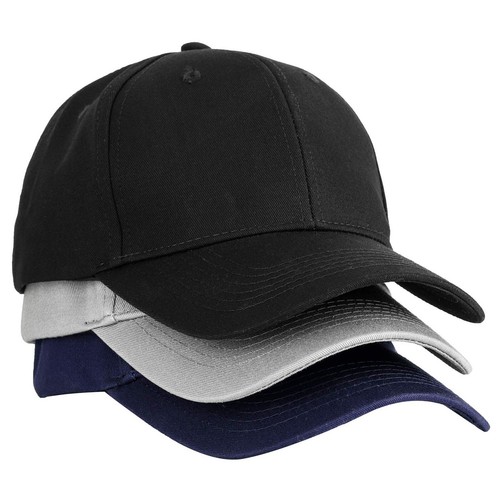 3PC Plain Face Cotton Baseball Cap ADjustable Metal Clasp Sun ...