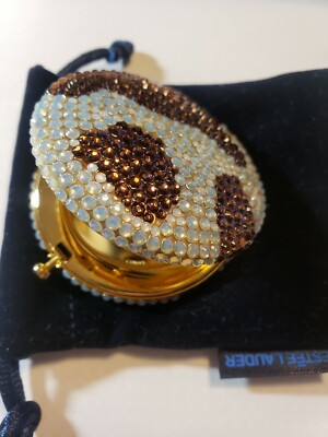Estee Lauder Collectible Cow pattern translucent pressed powder case ...