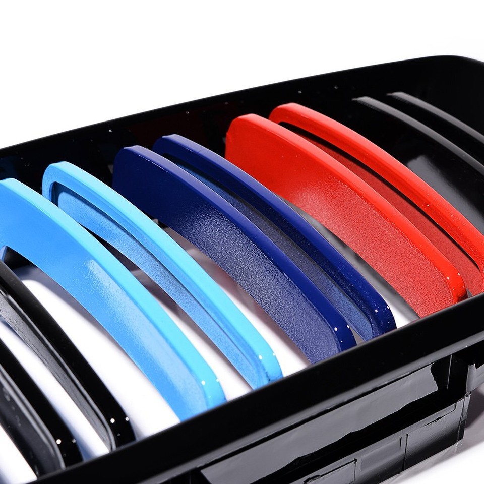 Gloss Black M-Color Kidney Grill for 2002-2005 BMW E46 Sedan 320i 325i ...