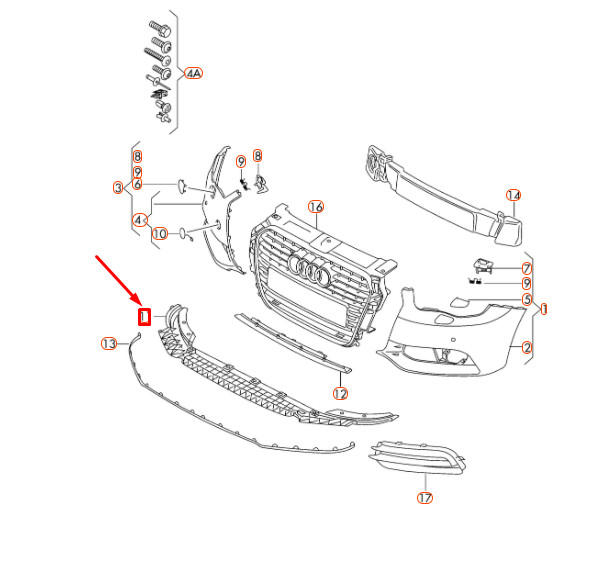 2011 Audi A1 SE TDI Front Bumper Spoiler 8X0807611 for sale online | eBay