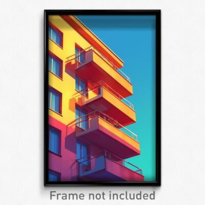 Art Poster - Modern Italian Architecture (Psychedelic Trippy Weird ...