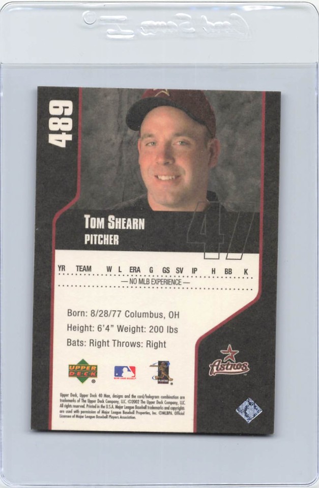 2002 Upper Deck 40 Man #489 Tom Shearn Astros Signed Auto *J1619 | eBay