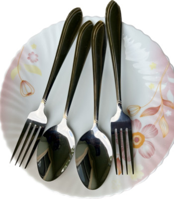 Beautiful Stainless Steel Spoon two Fork and two spoon Cutlery Set 4 ...