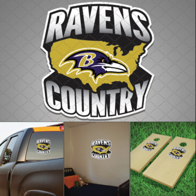 Baltimore Ravens Country Sticker Decal Vinyl Football for Car Truck ...