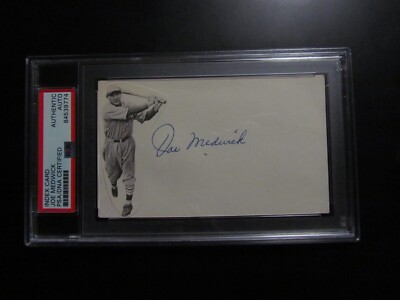 Joe Medwick Signed Index Card PSA Encapsulated | eBay