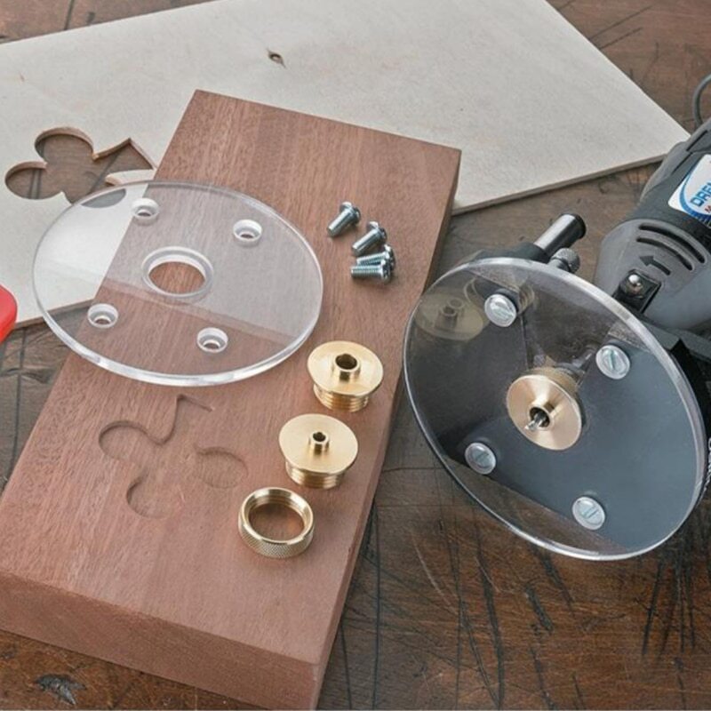 Brass Template Router Guides Kit with Lock Nut Adapter Guide Bushing ...