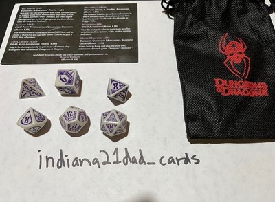 Gen Con 2012 D&D Drow Dice Complete Set - Dice Set, Bag, & card; Rare ...