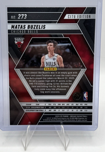 Matas Buzelis 2024-25 Panini Mosaic Basketball - City Edition Rookie ...