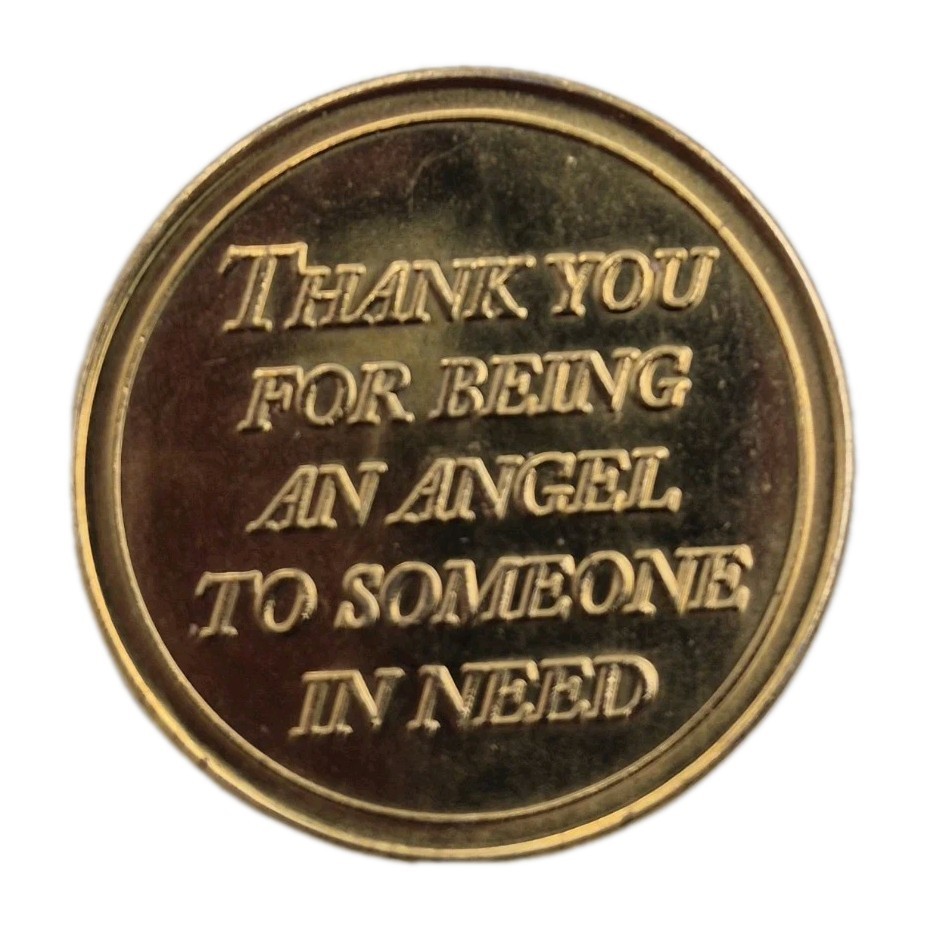 Gold Tone Thank You for Being an Angel Pocket Token Coin Spiritual ...