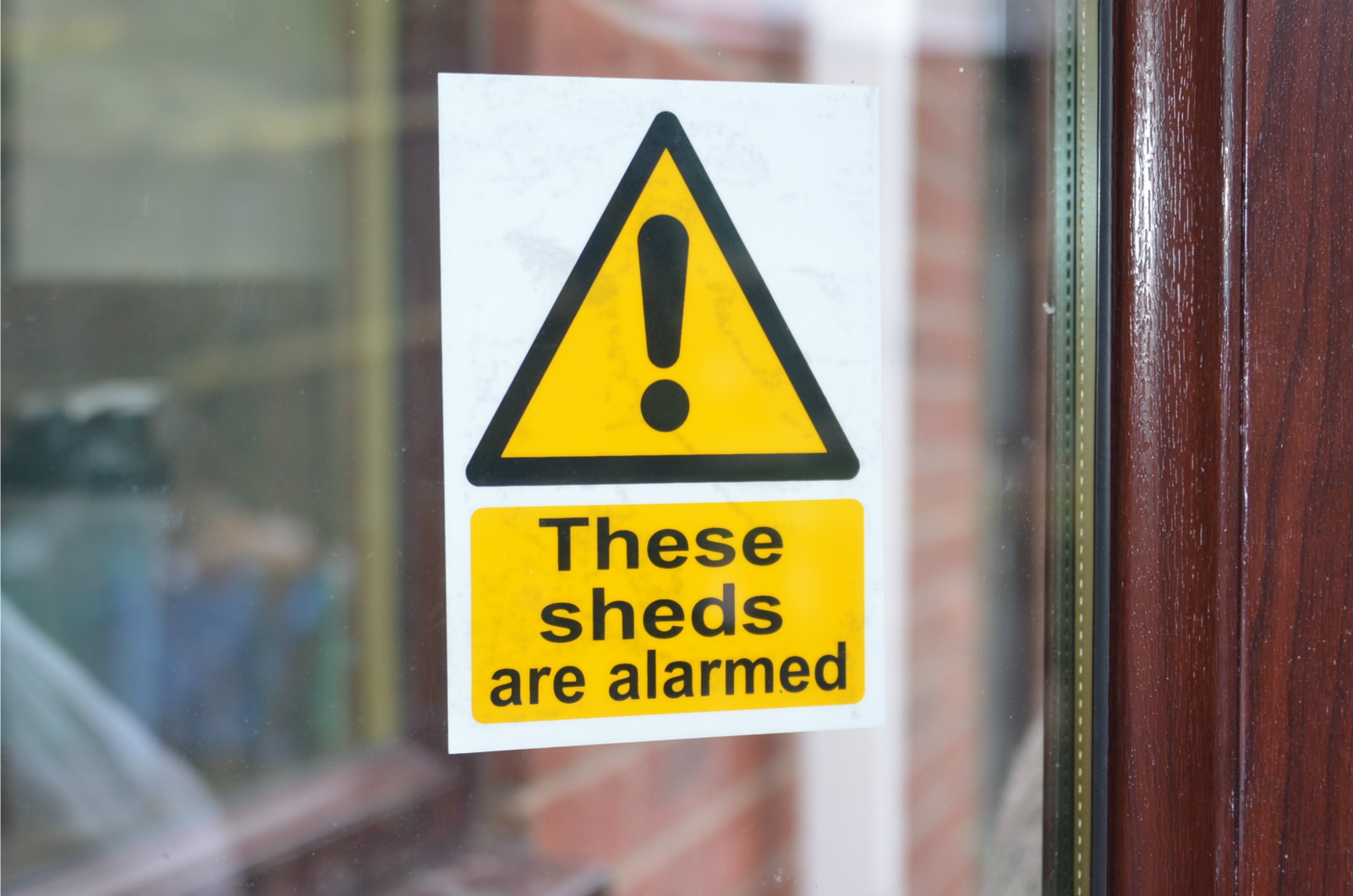THESE SHEDS ARE ALARMED A6 plastic sign, sticker or window sticker ...