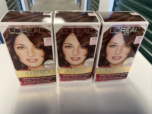 3 L'oreal ExcellenceCreme Triple Protection Color 5RB Medium Reddish ...