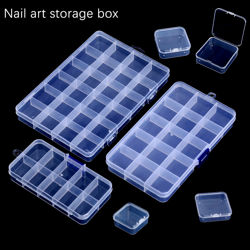 1PCS Clear Natural French False Acrylic Nail Art Display Nail Storage ...