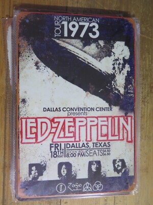 led zeppelin METAL TIN SIGN mancave retro style 30 by 20 cm | eBay ...