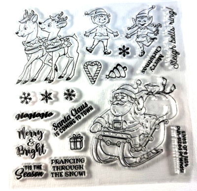 Prancing Through The Snow Reindeer Santa Sleigh Bells Ring Elves Clear ...