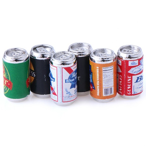 6pcs/Set Bottle Beer Miniatures For 1:12 Dollhouse Miniature Kids Play ...