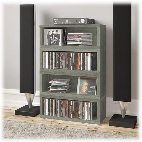 Way Basics Media Storage CD Rack Stackable Organizer - Holds 40 Cds ...