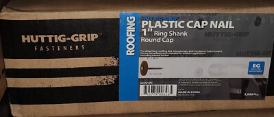 Brand New Huttig-Grip 1" Plastic Cap Nail Electro Galvanized 2,000 pcs ...