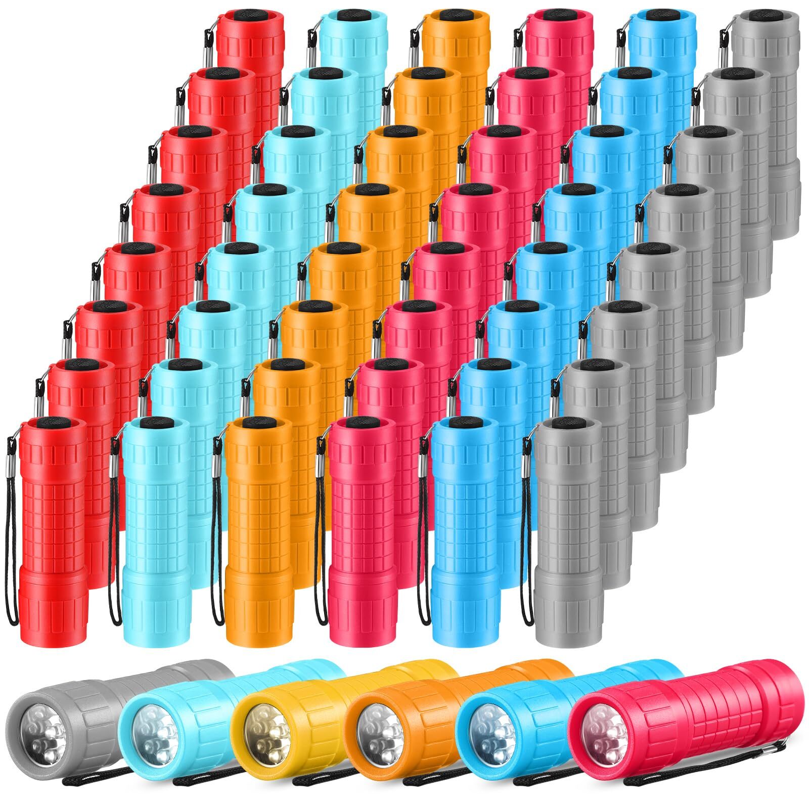 48 Mini Flashlight Bulk for Kids Small Assorted Color Handheld LED ...