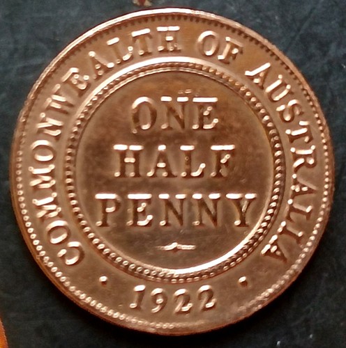 Australia One Half Penny, 1922 King George V Key Date. | eBay