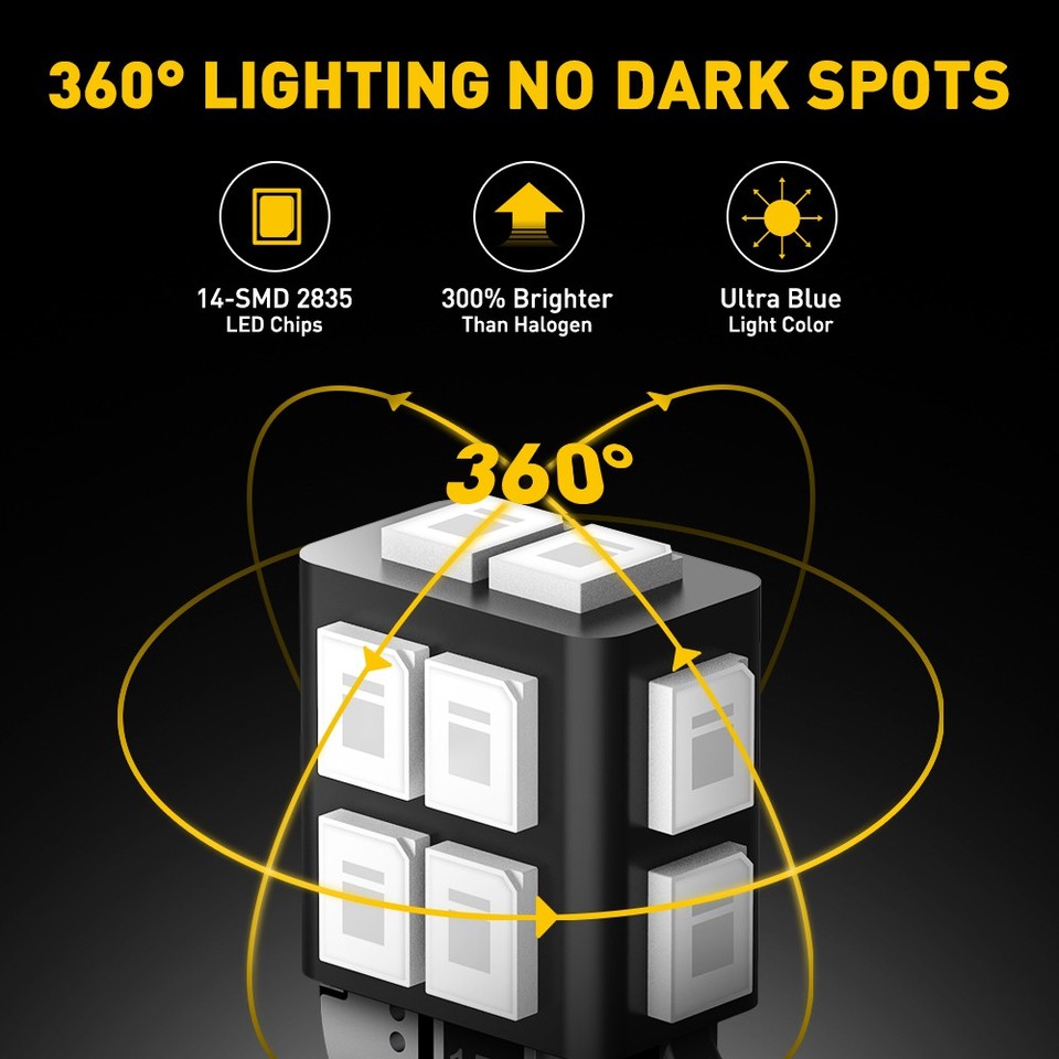 2/LED T10 194 W5W Interior Map License Plate Light Bulb Red/White/Amber ...