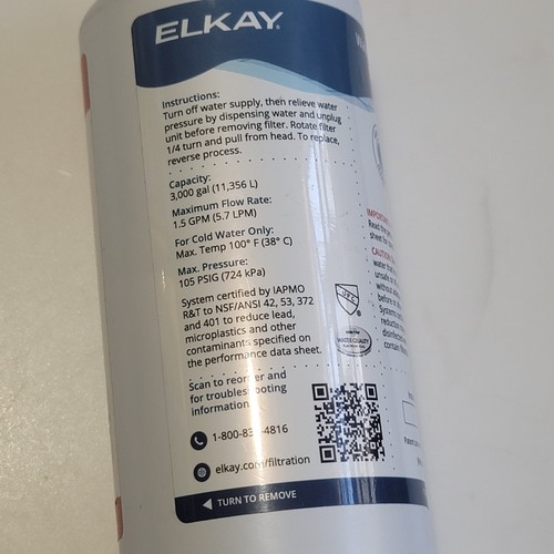 GENUINE Elkay 51300C WaterSentry Plus Filter EWF3000 Water Fountain ...