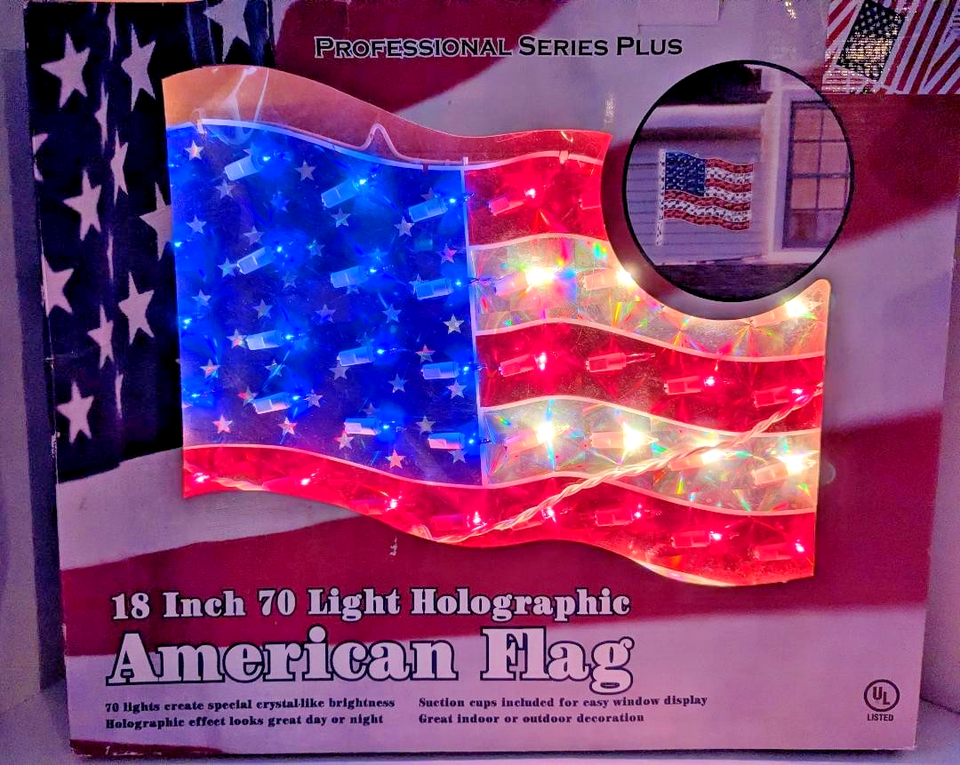 American Flag String Lights Indoor Outdoor Waterproof 18" 70 ...