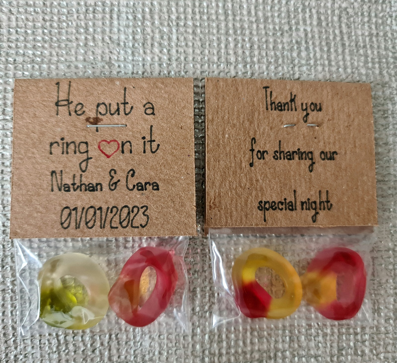 5x Engagement/Hen Do Party Favours Put a Ring On It Polos Haribo ...