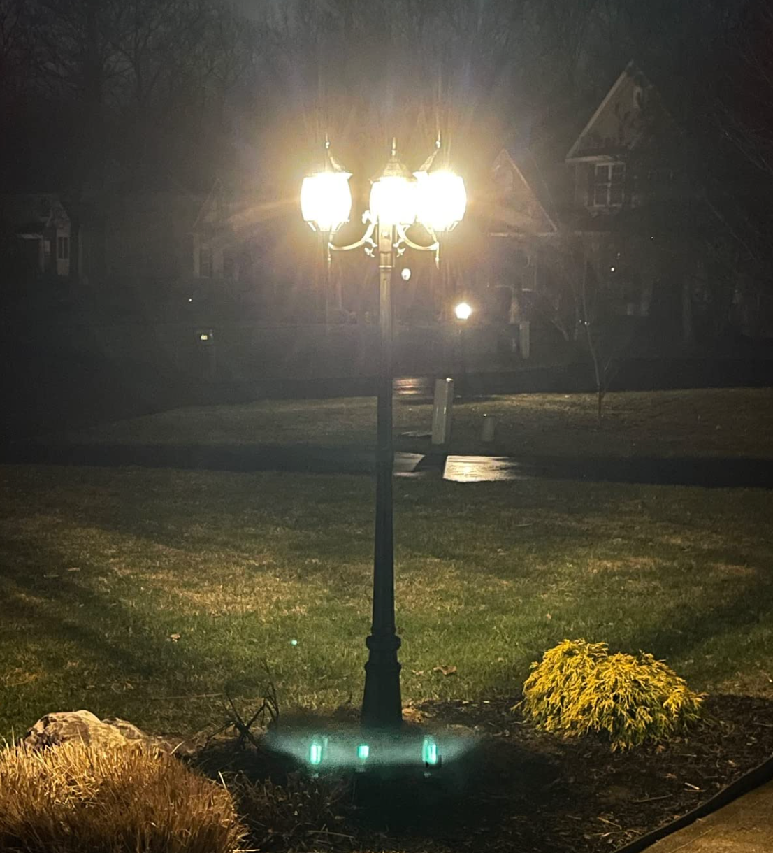 Outdoor Lamp Post 3 Head Light Yard Garden Hardwired Victorian Style ...