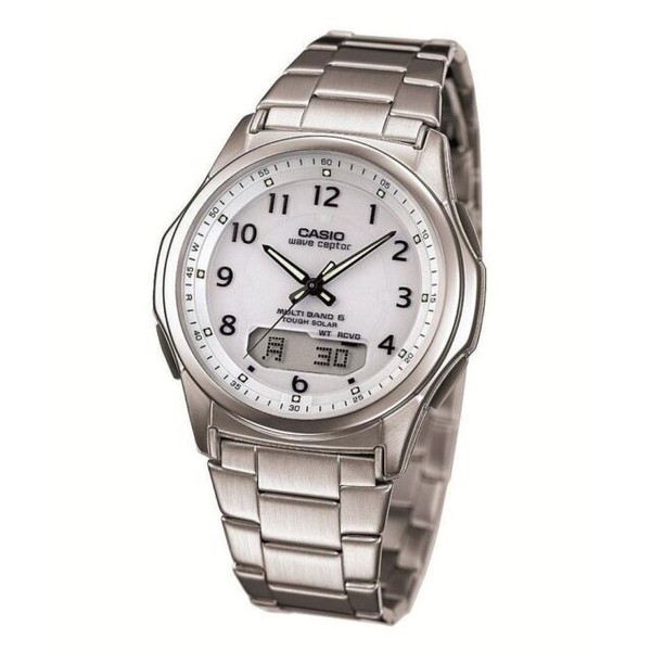 Casio Wave Ceptor 42.1 mm Stainless Steel Case with Stainless Steel ...