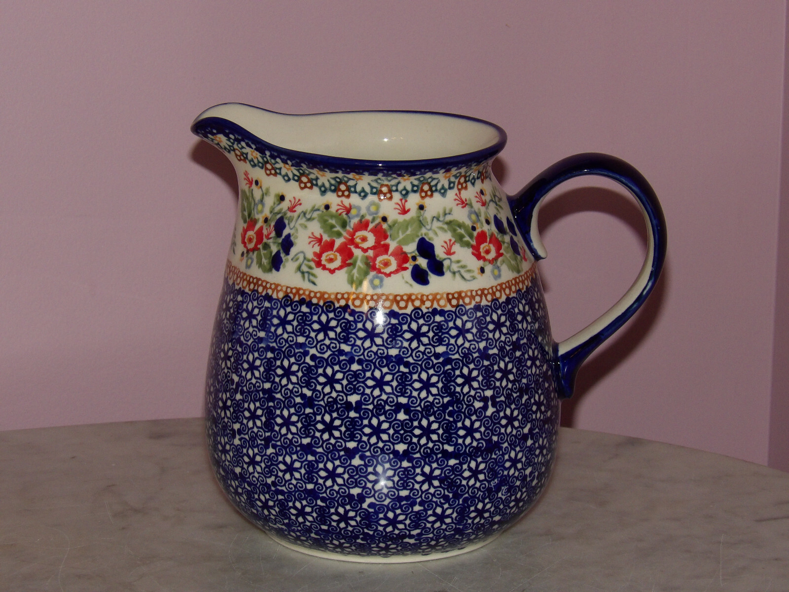 Polish Pottery 2 Liter Farm Pitcher! UNIKAT Signature Exclusive Zoey ...