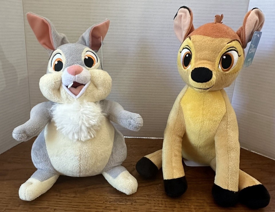 Large Lot Disney Plush Goofy Pluto Bambi Thumper Dumbo Set of 5 New ...
